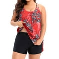 Chama Blouson Tankini Swimsuits For Women Plus Size 2 Piece Tummy