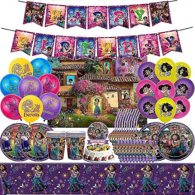 Encanto - Juego de vajilla con plato de papel para fiesta de cumpleaños, decoración para niños ...