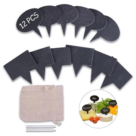 JOYWE 18PCS Cheese Markers for Charcuterie Board, Set of Slate Cheese ...