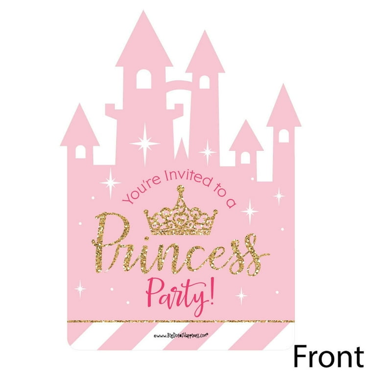 Princess Crown Invitation Card Premium Vector | Fairy Princess With A