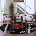5ft Round Rug Black White Botanical Area Rugs for Living Room Bedroom ...