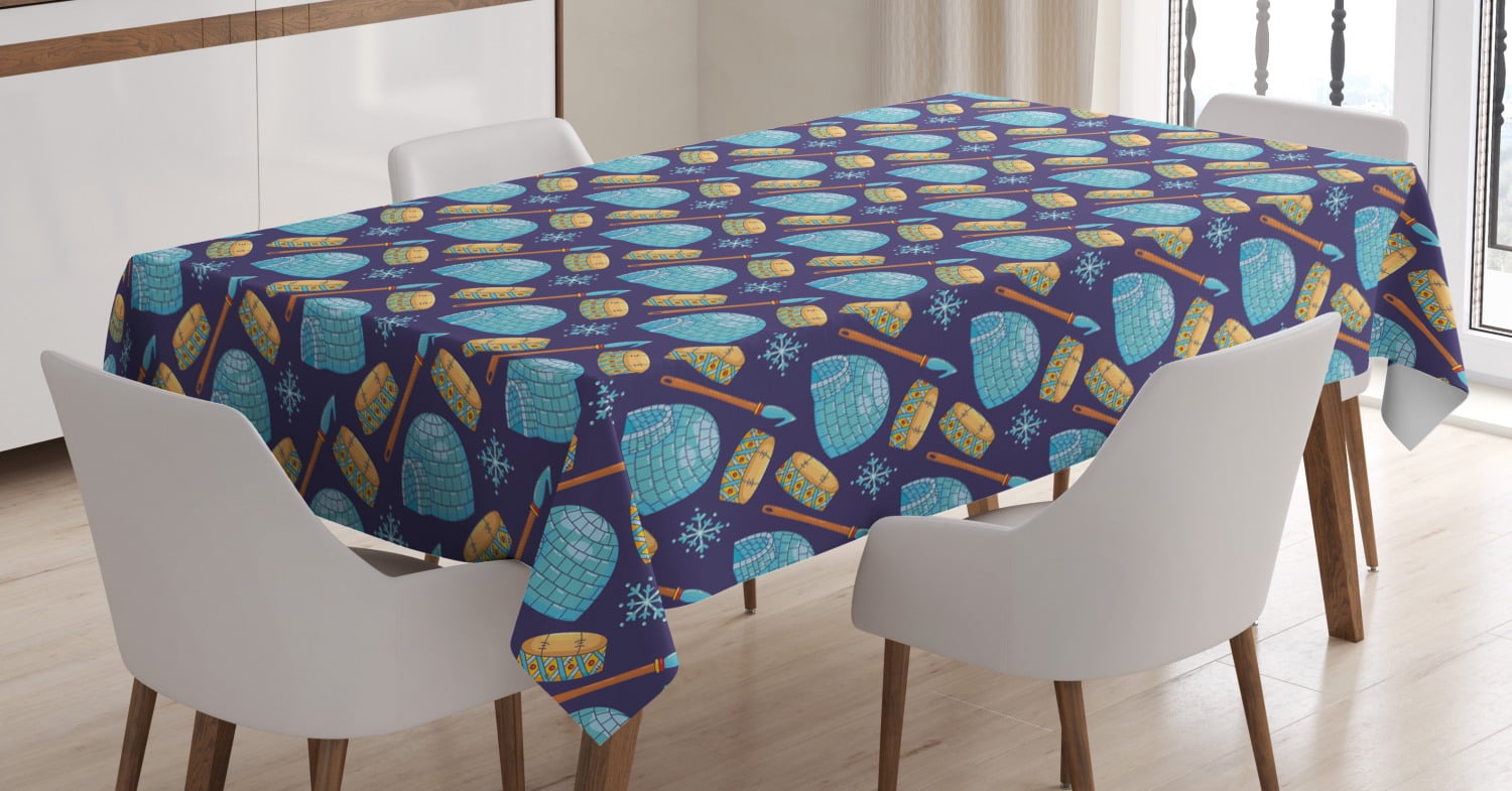 North Pole Tablecloth, Igloos Illustration Eskimo Cultural Icon ...