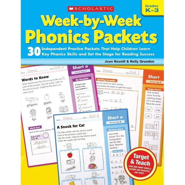 Week-By-Week Phonics Packets : Grades K-3 (Paperback) - Walmart.com ...