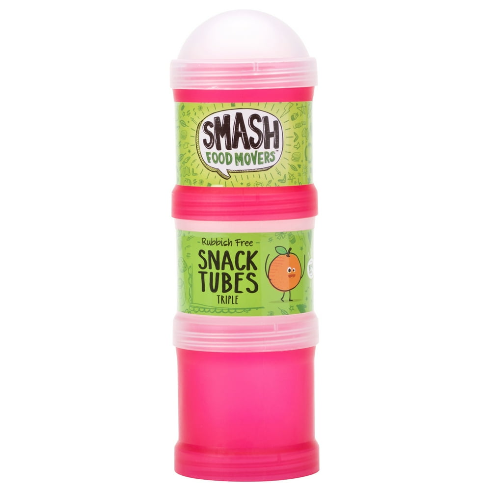 Smash Triple Snack Tube Clear W Pink - Walmart.com - Walmart.com
