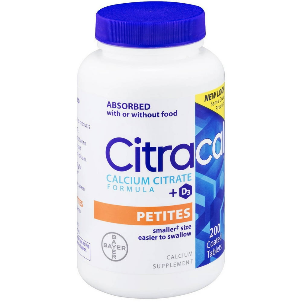 Citracal Petites with Vitamin D3 Tablets, 200 CT (Pack of 3) - Walmart ...