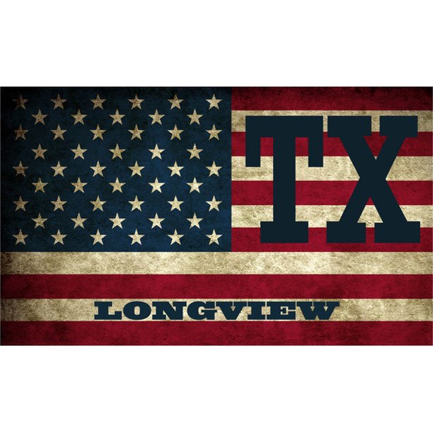 Longview TX Texas Gregg County Vintage US Flag Decal Bumper Sticker 3M ...