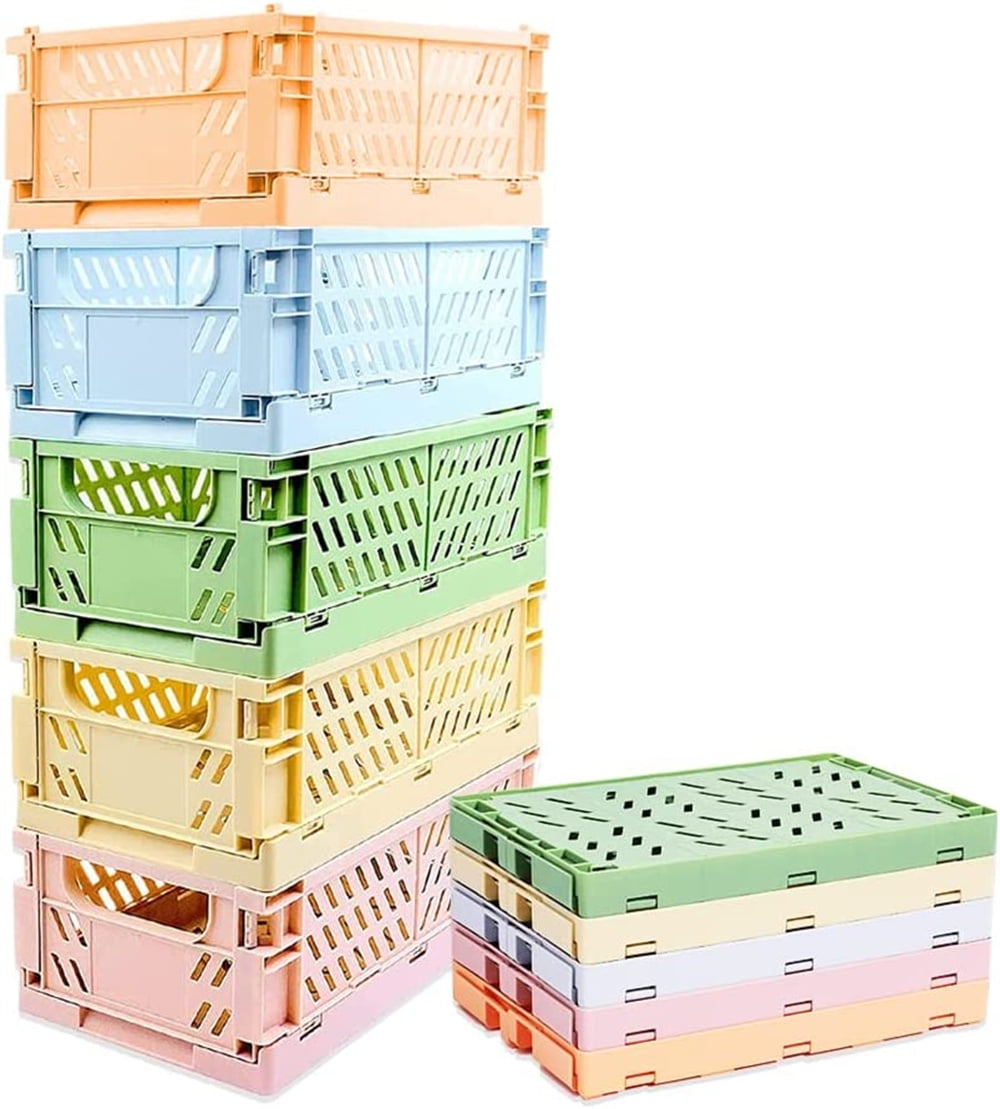 NOGIS 5Pcs Mini Stackable Crates Decor Danish Pastel Aesthetic Stacking ...
