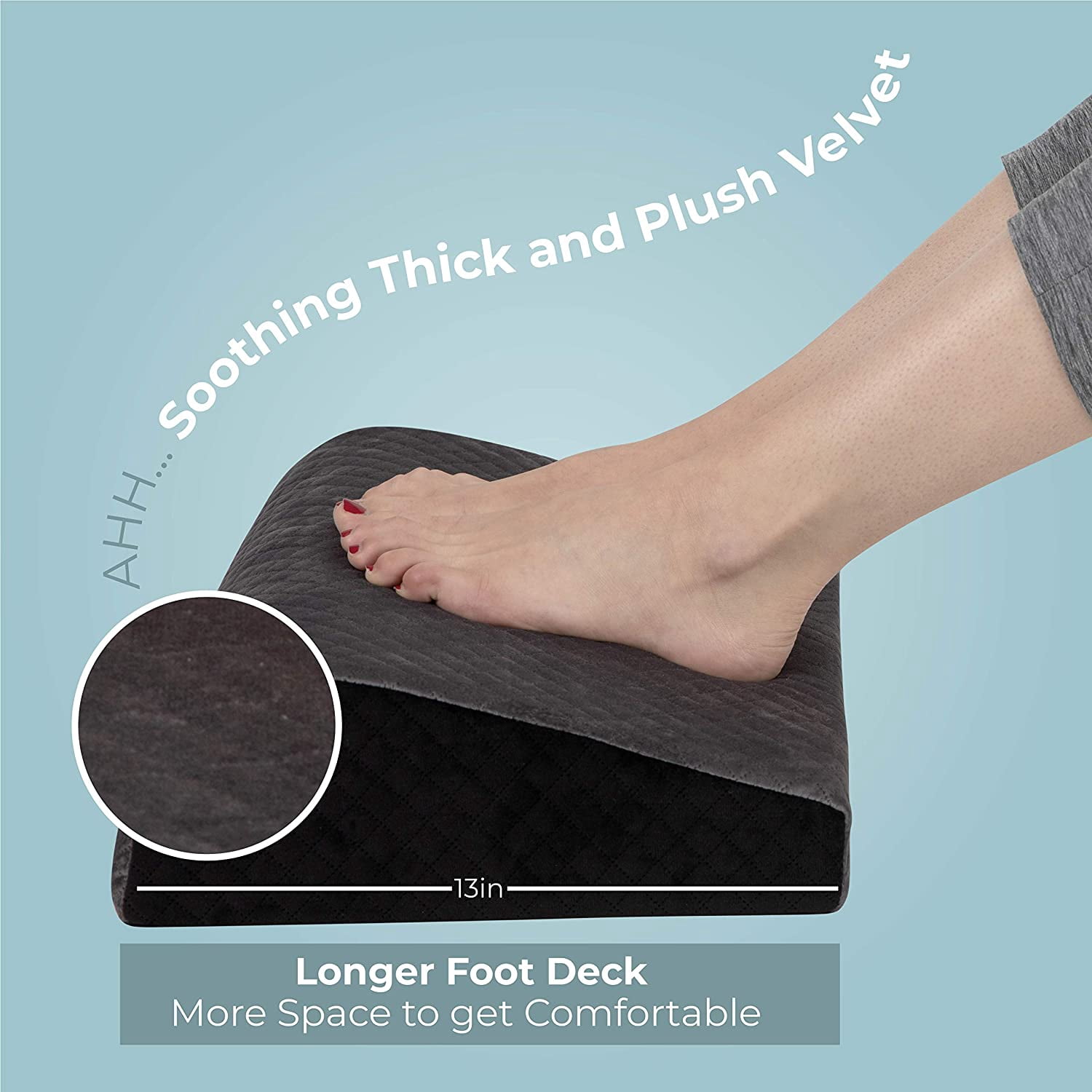 Buy Kolbs Office Foot Rest Under Desk - Plush Velvet and Memory Foam ...
