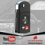 KeylessOption replacement blank flip key fob for Mazda (BBM4-67-5RY) 3 ...