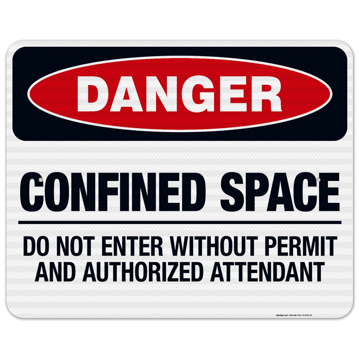 Danger Do Not Enter Without Permit And Authorized Attendant Sign, OSHA ...