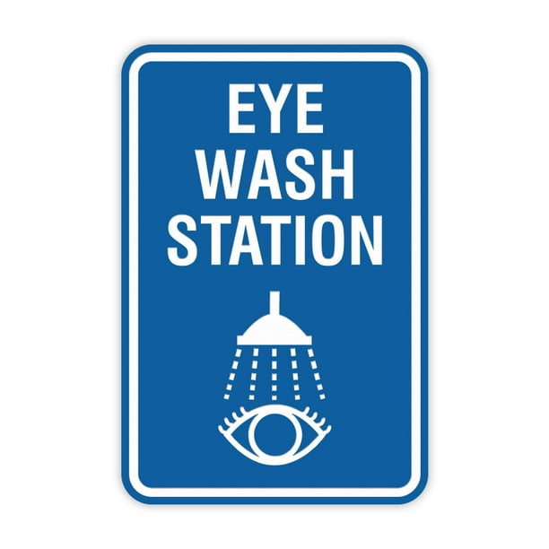 Portrait Round Eye Wash Station Sign (Blue) - Large - Walmart.com
