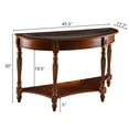 JESONVID Traditional Solid Wood Semi-Circle Sofa Table with Tempered ...