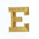 Alphabet Letter - E - Color Gold - 2" Block Style - Iron On Embroidered ...