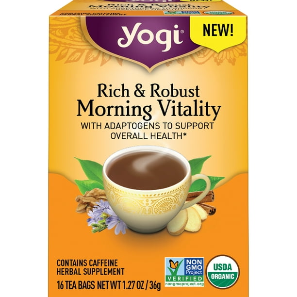 Yogi Tea Rich & Robust Morning Vitality, Puerh Tea, Wellness Tea Bags ...
