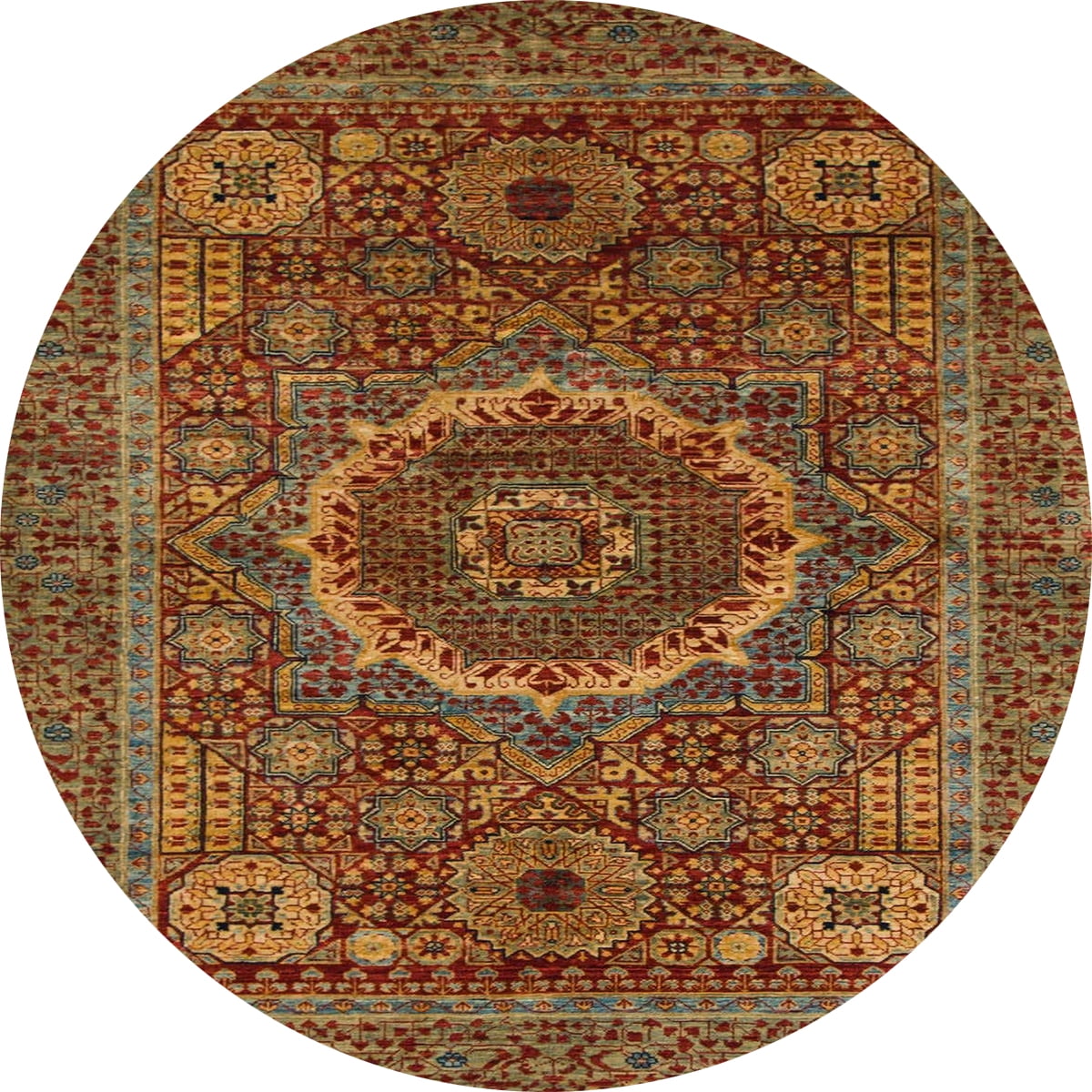 Ahgly Company Indoor Round Abstract Light Brown Abstract Area Rugs, 8 ...