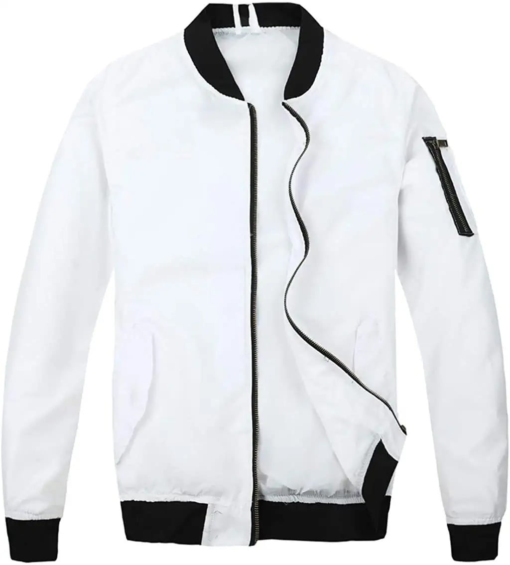 HANMUN Men's Slim Fit Lightweight Sportswear Jacket Casual Bomber ...