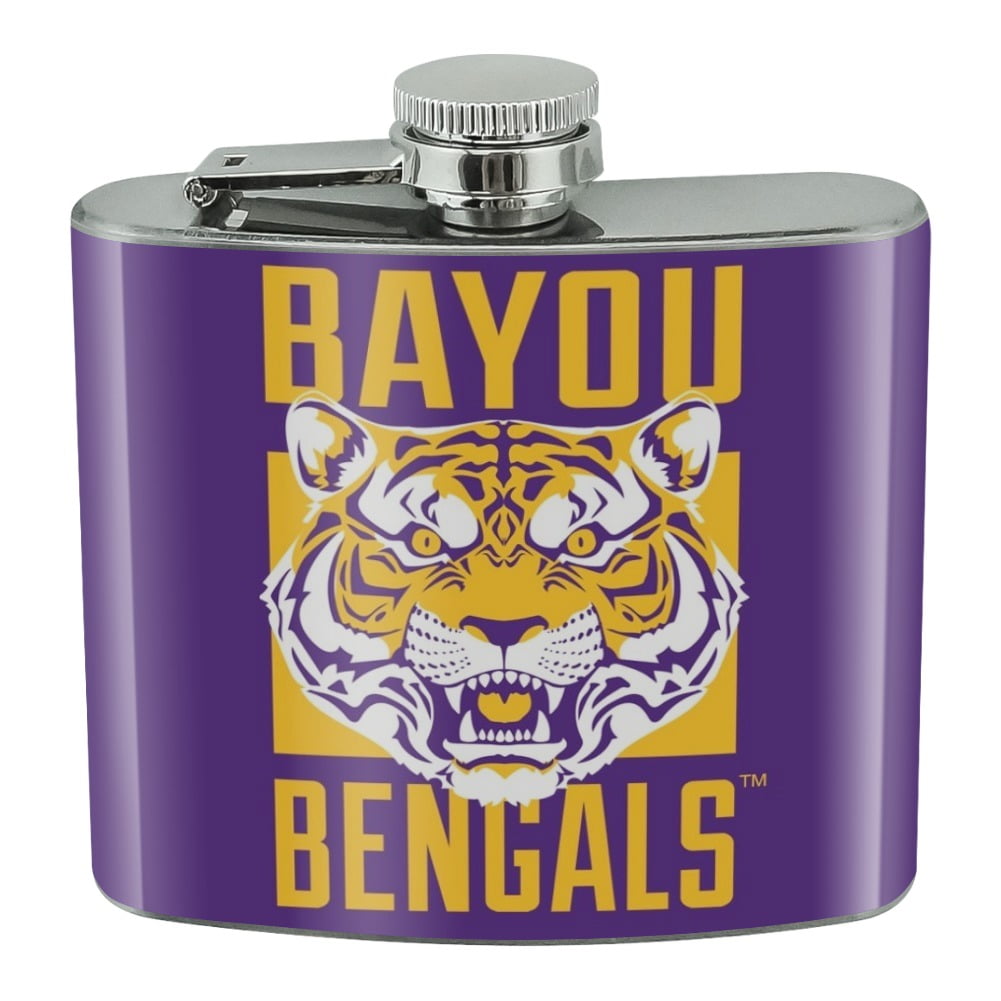 Bayou Bengals Fierce Tiger Stainless Steel 5oz Hip Drink Kidney Flask ...