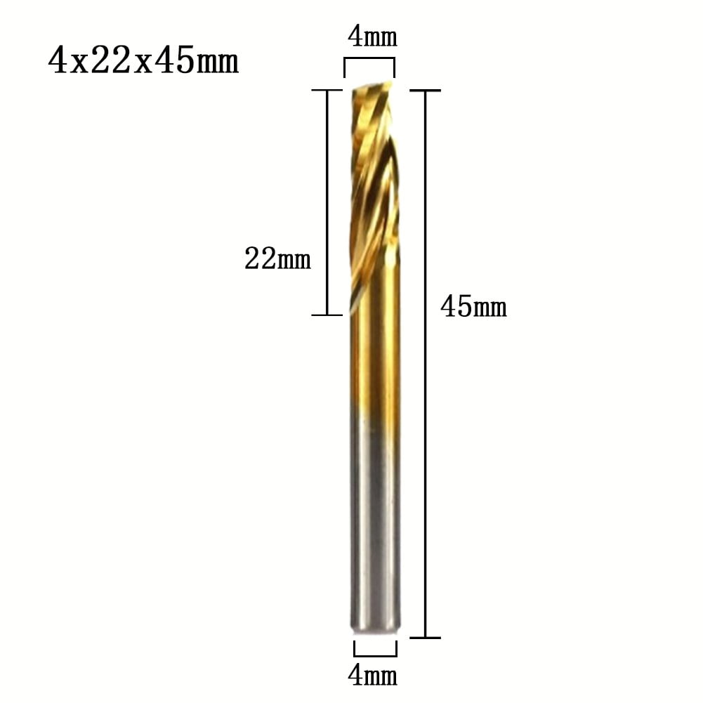 Fule Milling Cutter Carbide Tungsten Down Cut Spiral Bits Engraving CNC ...