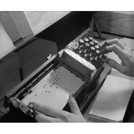 Close Up Of Mechanism Used To Make Precise Holes On Computer Punch ...