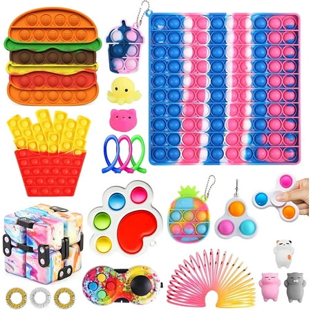 HTCM TIK Tok Fidget Toys Pack, 25/22Pcs Sensory Fidget Toys Push Bubble ...
