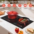 2 Burner Electric Cooktop 110V, 4000W Electric Ceramic Glass Stove Hot ...