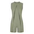 Aellinatey Women's jumpsuit with front slit, high neck, casual ...