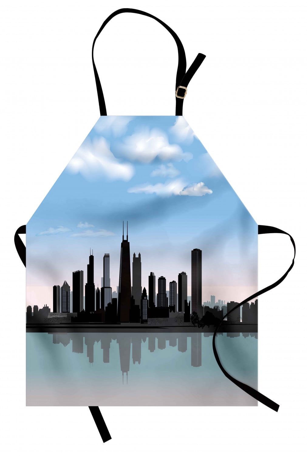 Chicago Skyline Apron Day Time Illinois Missisippi River Clouds Coastal ...