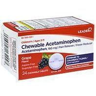 Leader Children's Acetaminophen Chewables, For Pain and Fever, Grape ...