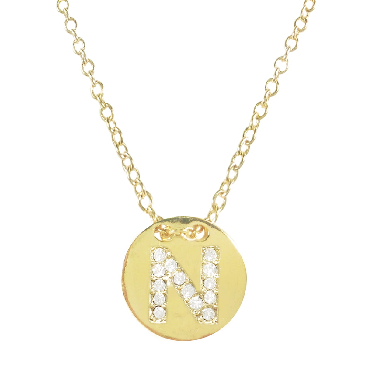Wrapables® Gold Plated Initial Letter Pendant Necklace, Letter N ...