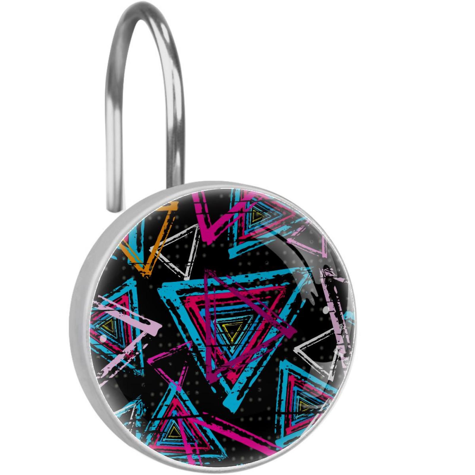 Colored Graffiti Shower Curtain Hooks（Set of 12）for Home Hotel Shower ...