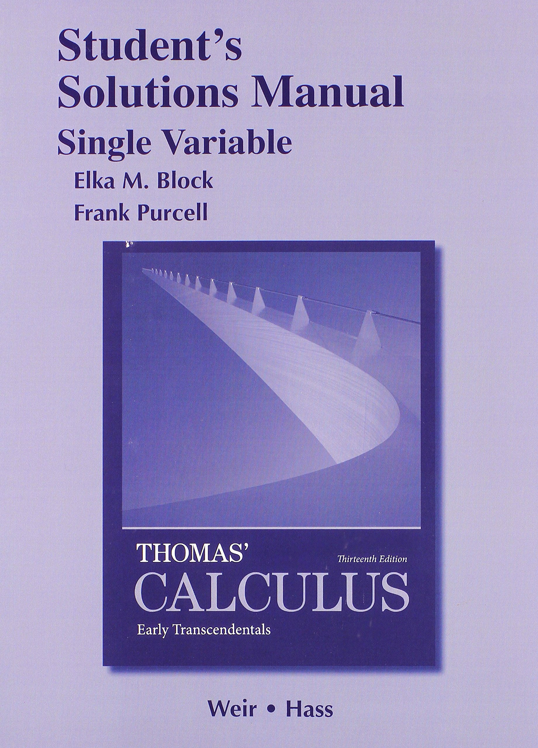 Pre-Owned Student Solutions Manual, Single Variable, for Thomas ...