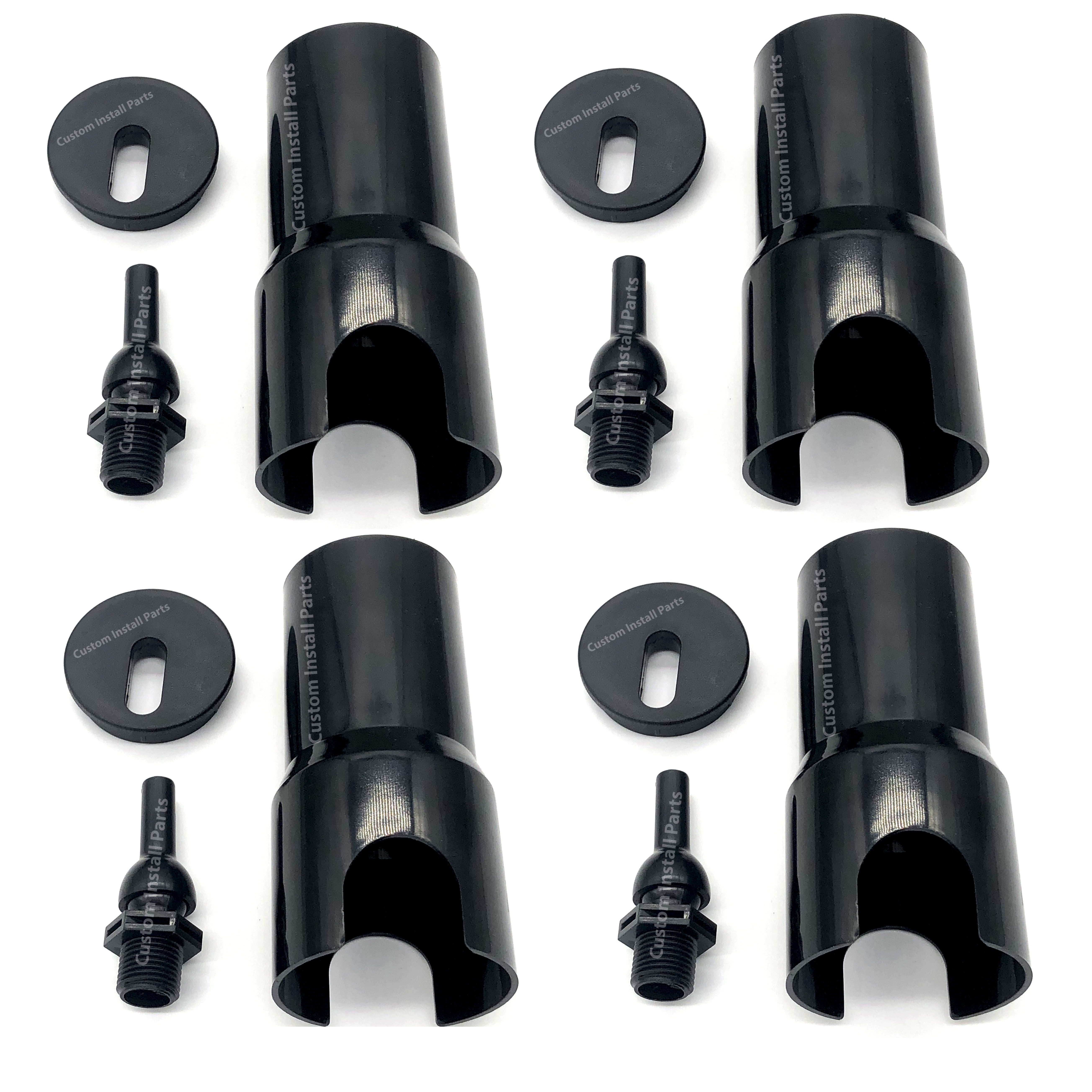 Four Pack Black Deck Jets - Pool Spa Splash Pad Accessory Waterfall ...