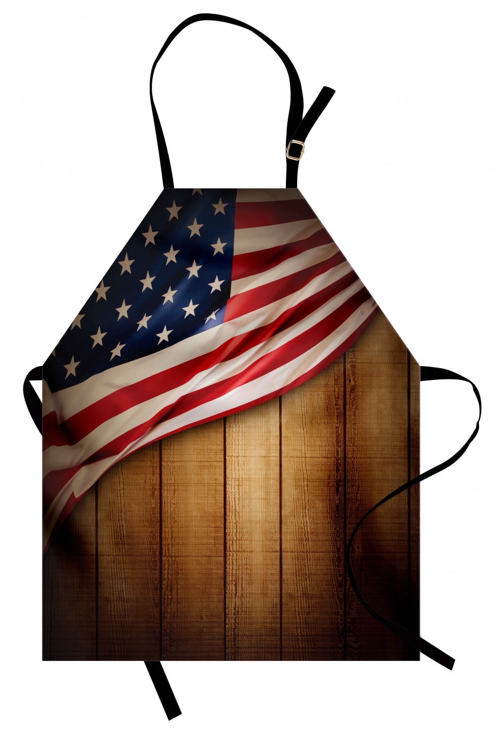 American Flag Apron Usa Design on a Vertical Lined Retro Wooden Rustic ...