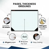 AUKSales TOP Sturdy Graph Desk Pad (Pack of 1), 22"x17", 1/4 Quad Grid ...