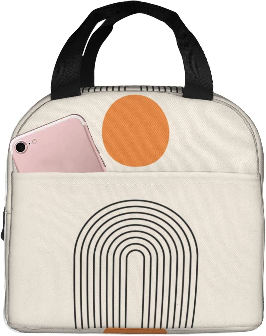 Abstract Boho Art Simple Modern Aesthetic Lunch Bag Insulated Lunch Box ...