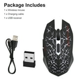 TSV Wireless Gaming Mouse, Rechargeable 2.4G, Ergonomic RGB Optical ...