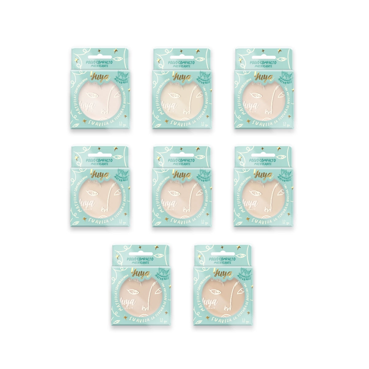 Yuya - Set 8 tonos polvo compacto 12g c/u | Bodega Aurrera en línea
