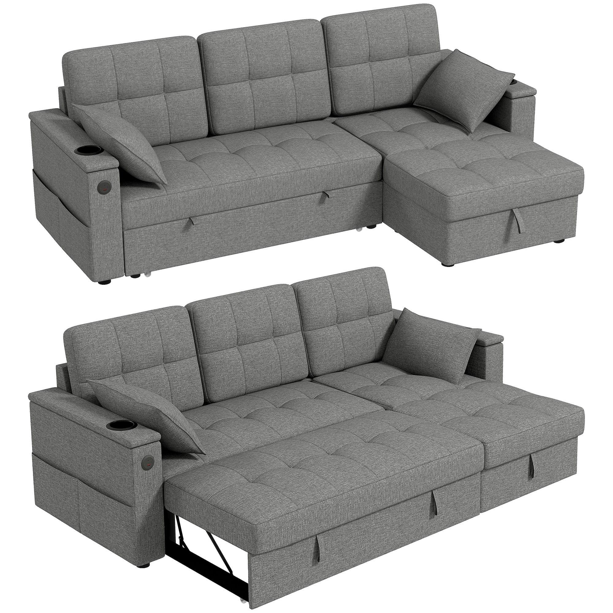 Click here for Homcom Sofa Bed  Pull Out Sleeper Couch With Usb P... prices