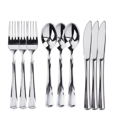 Prestee 200pc Gold Plastic Silverware Set - Pre Rolled with Napkins ...