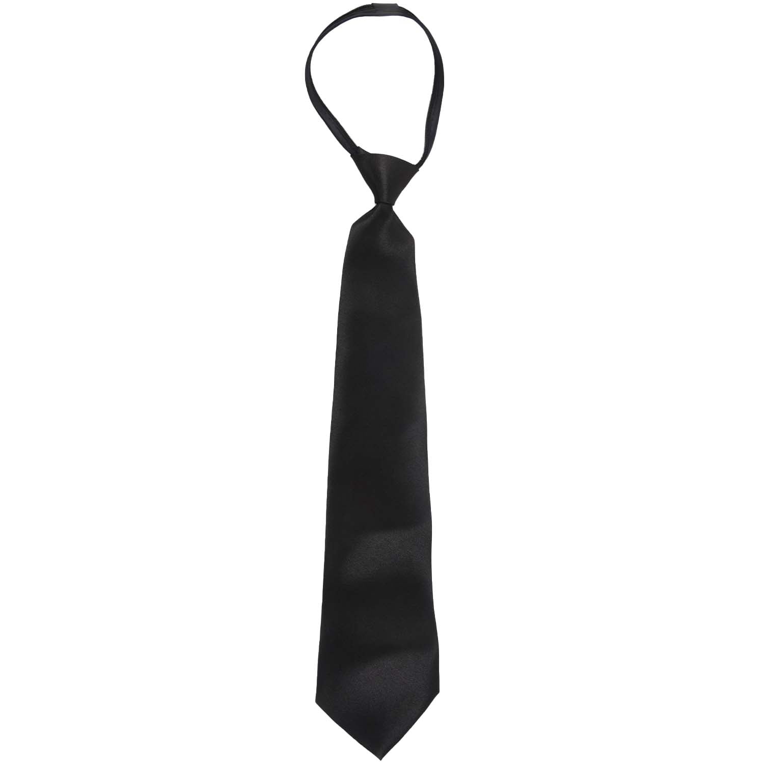 Men Solid Black Polyester Zip Up Necktie Smooth Zipper Tie - Walmart.com