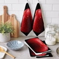 2 Pack Red Fruit Kitchen Towels Real Black Background Decorative Dish ...