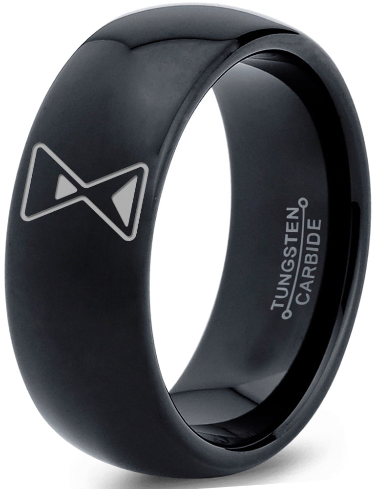 Tungsten Time Capsule Sand Hourglass Hour Glass Band Ring 8mm Men Women ...