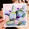 3drose, Image of Trendy Large Pastel Cactus Watercolor Painting, 12 ...