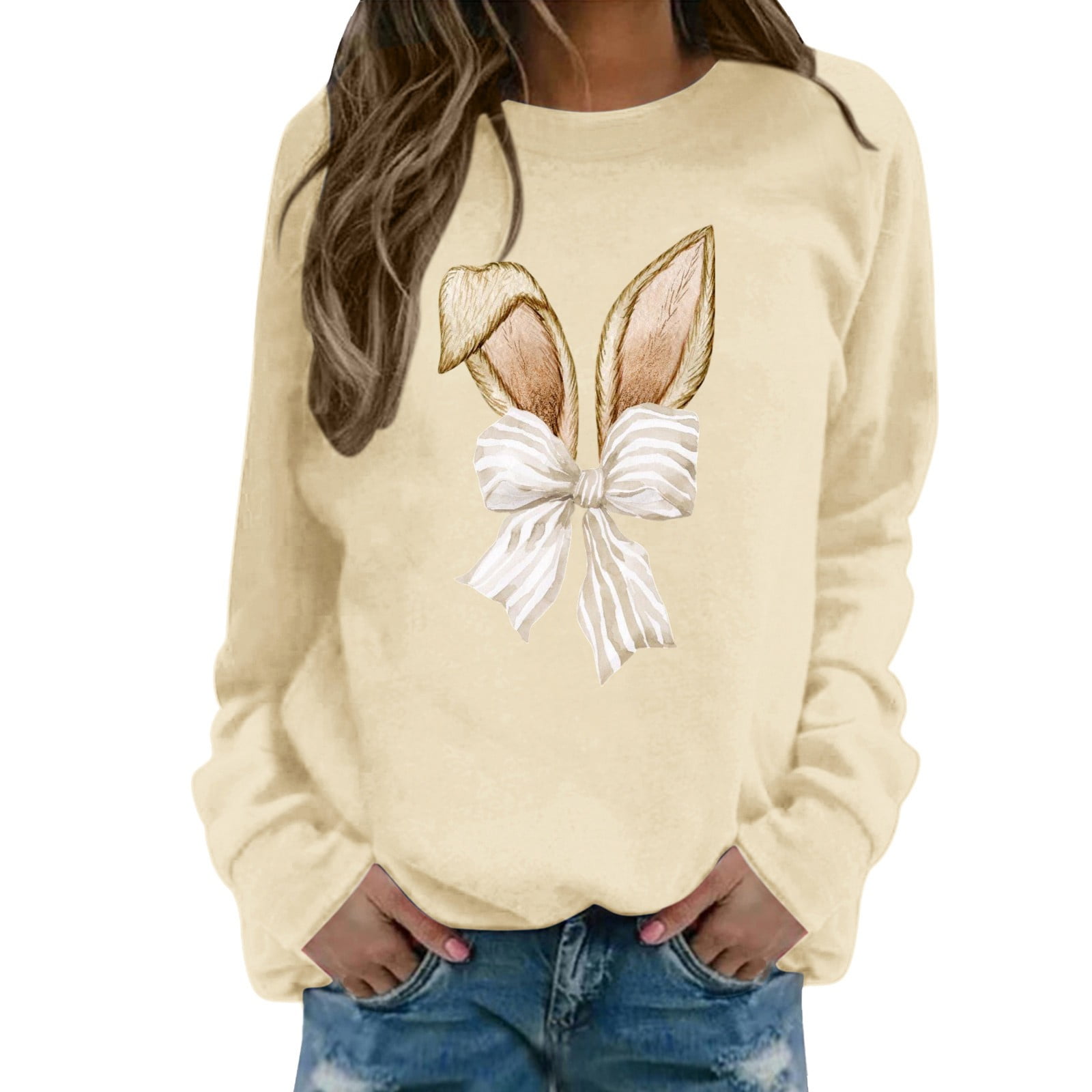 Click here for Hyongzeng Easter Ladies Sweatshirt Cute Bunny Bow... prices