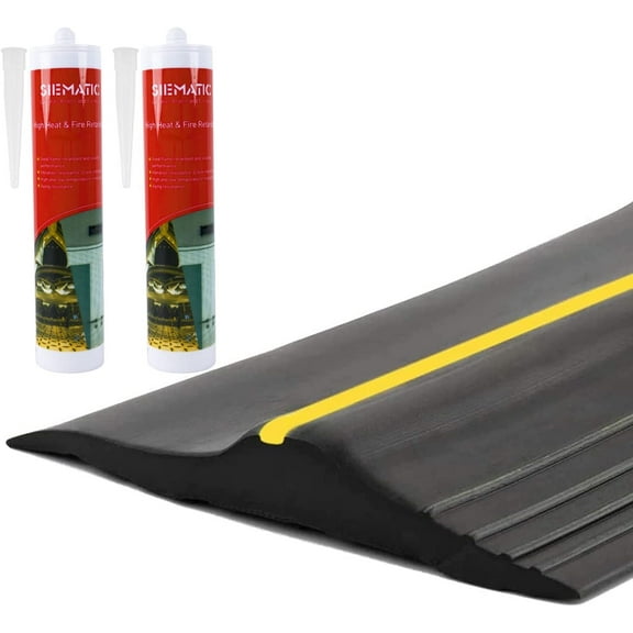 16.5Ft/5M Universal Garage Threshold Seal Strip with 300ml Black Sealants/Adhesives, Garage Door ...