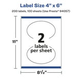 Avery Glossy Clear Oval Labels, 4" x 6", 200 Labels - Walmart.com