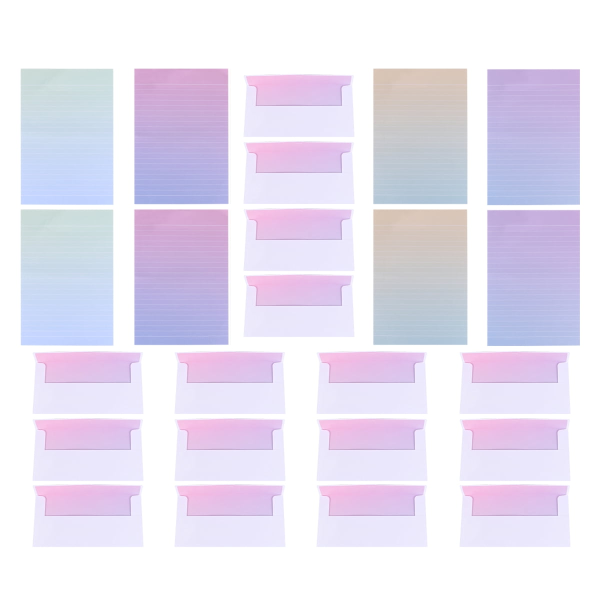 24pcs Creative Envelopes and Letter Papers Lovely Gradient Color ...