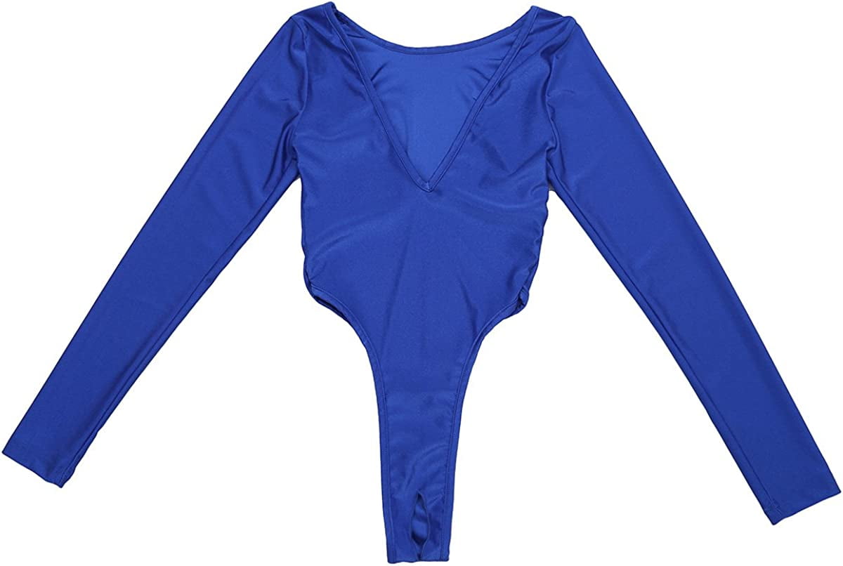 Dpois Women Sexy Sheer See Through One Piece Leotard Thong Bodysuit