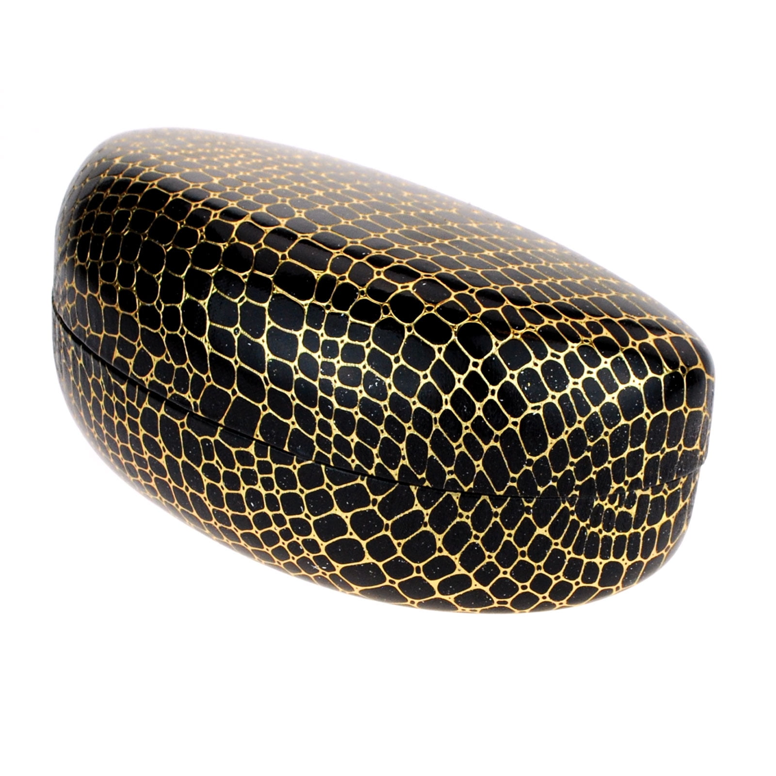 SA106 Oversize Reptile Foil Womens Clam Shell Sunglasses Black Gold ...