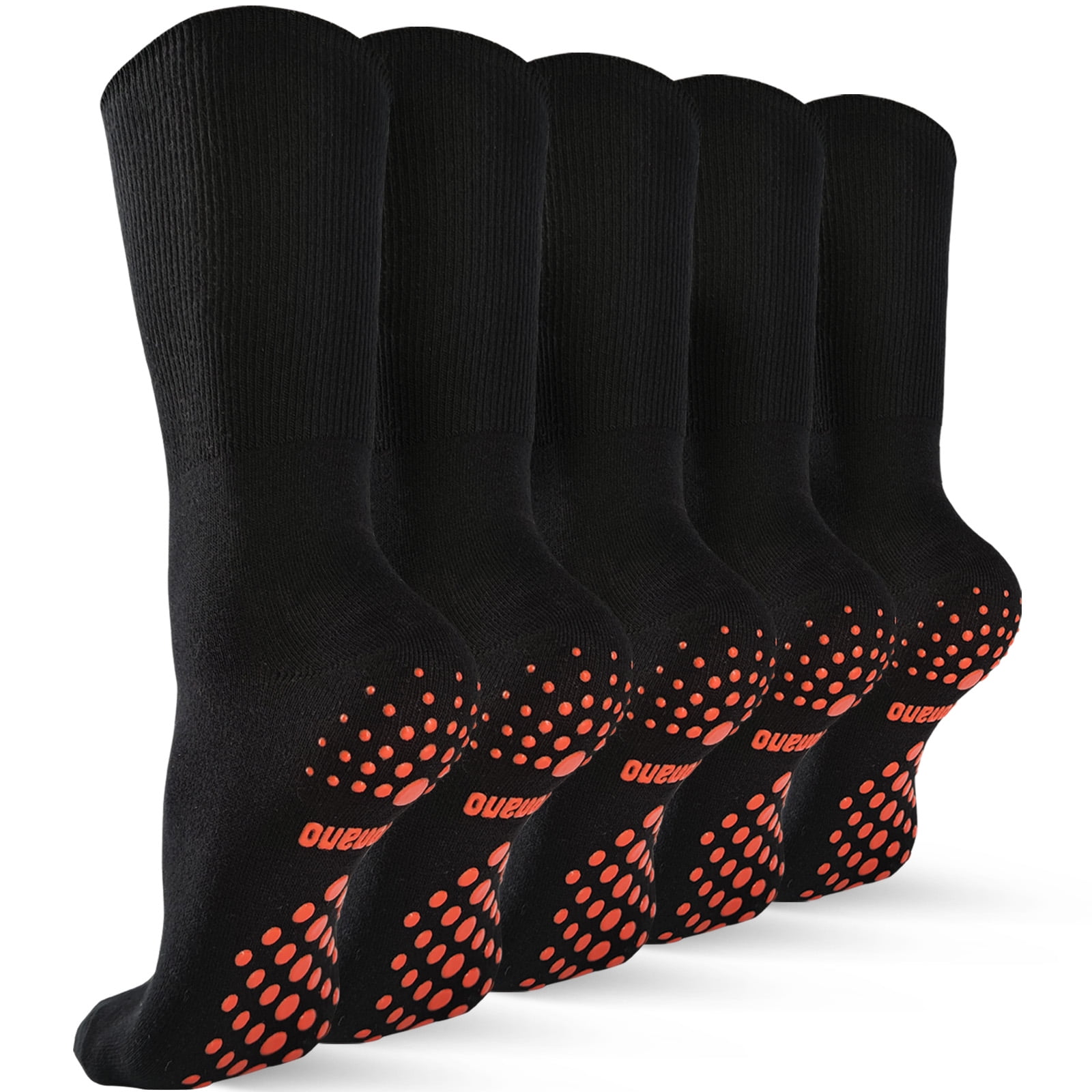 Aaronano 5 Pairs Diabetic Socks Non Skid Yoga Hospital Socks For Women ...